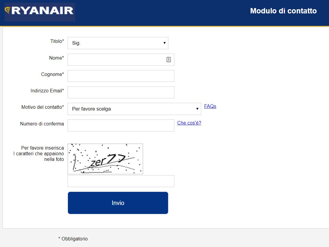 Risarcimento biglietto Ryanair per volo in ritardo o cancellato